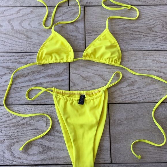 Disruptive Youth | Swim | Neon Yellow Swim Set | Poshmark